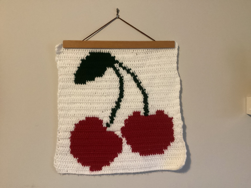 FREE Cherry tapestry grid: Crochet pattern | Ribblr